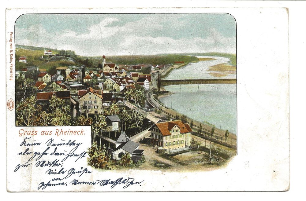 Gruss aus Rheineck SG Dorfpartie Station Drahtseilbahn 1901 (Gebraucht) in Engelburg für CHF 11 ...