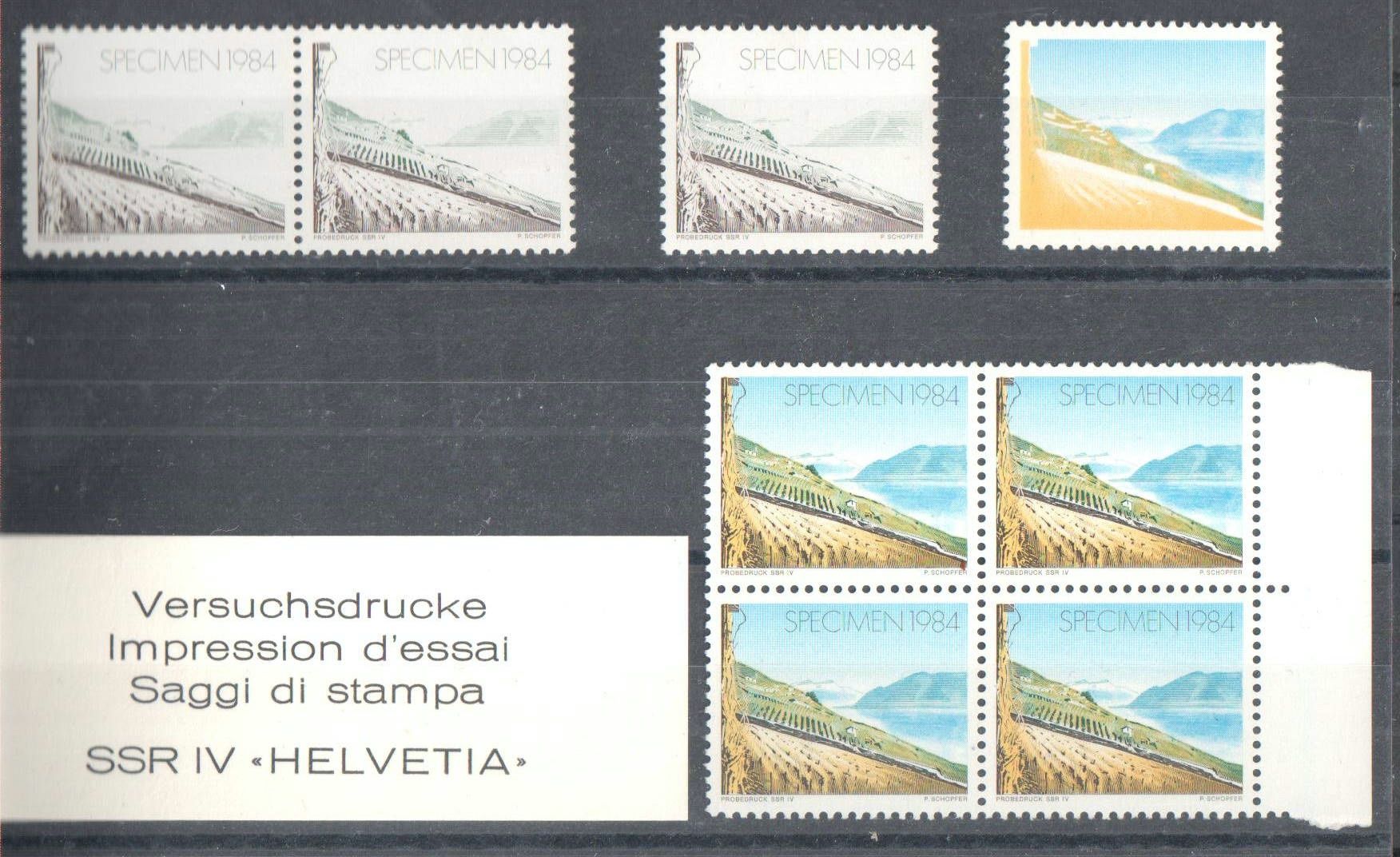 🇨🇭Probedruck 1984 Progressive Proofs : 8 dummy stamps (Gebraucht) in ...