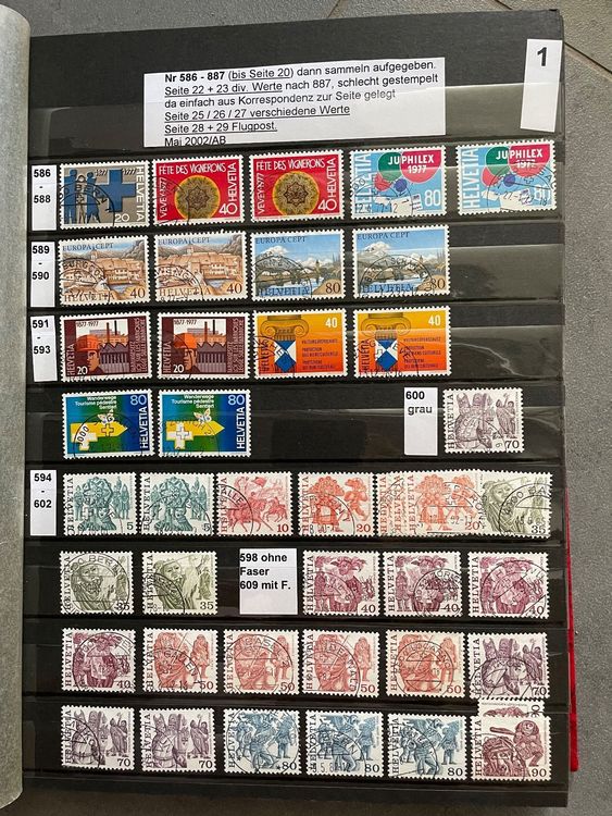 Album Zst Nr 586 - 887 und Flugpost schön gestempelt (Gebraucht) in Oberwil BL für CHF 11 – mit ...