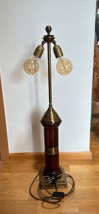 Exquisite antike alte Lampe Stehlampe Holz Messing (Gebraucht) in Basel für CHF 45 – nur ...
