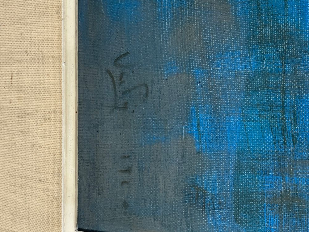 Vincent Fäy grosses Gemälde Paris 1960 mit Segelboote (Gebraucht) in ...