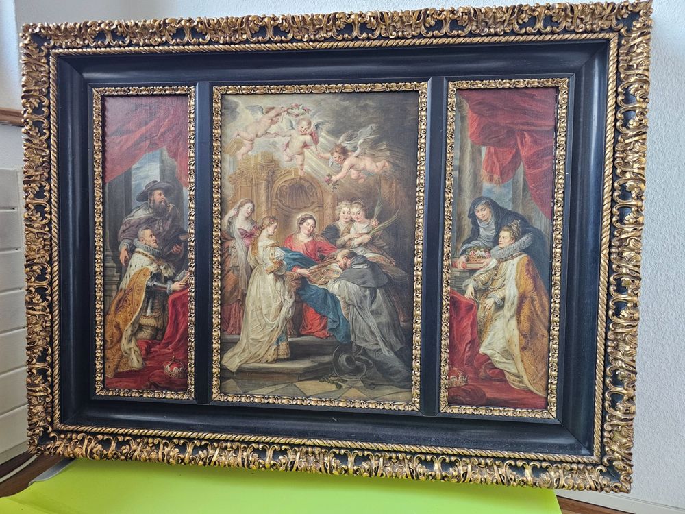 Antikes Triptychon Ölgemälde Goldrahmen Barock Heiligenbi... (Gebraucht) in Affoltern am Albis ...