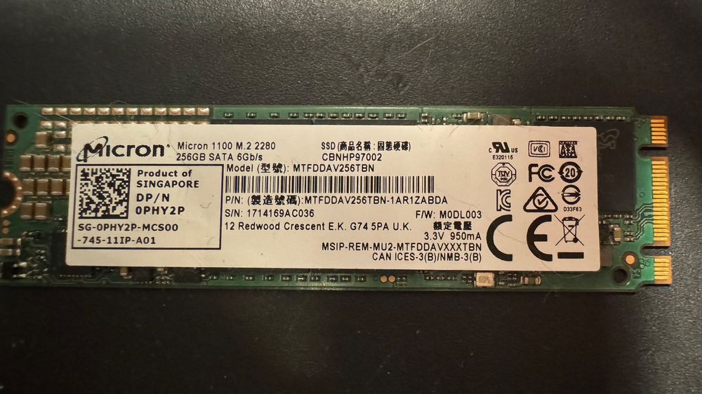 SSD M.2 256 GB Micron MTFDDAV256TBN (Gebraucht) in St. Gallen für CHF ...