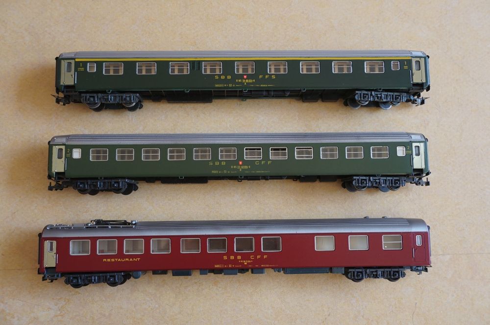 3 Liliput SBB Wagen 1 / 2 Klasse und Restaurant (Gebraucht) in Giubiasco für CHF 26 – mit ...