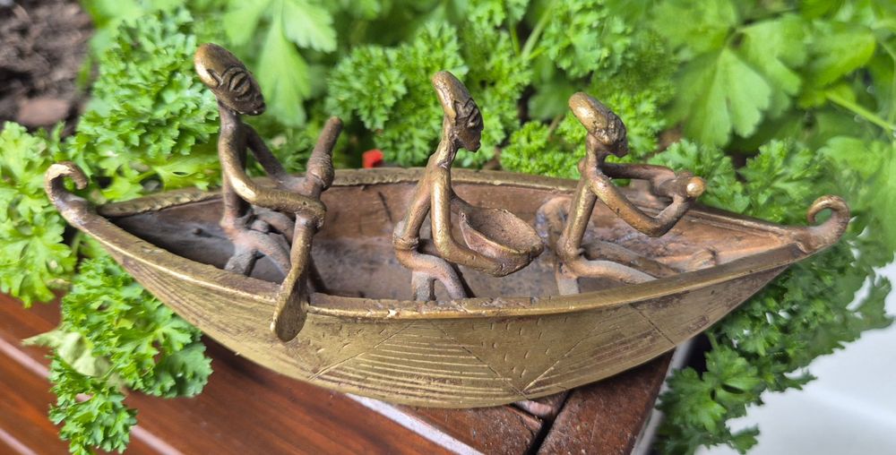 Ashanti Figur Boot mit 3 Personen aus Bronze 233 gramm (Gebraucht) in ...
