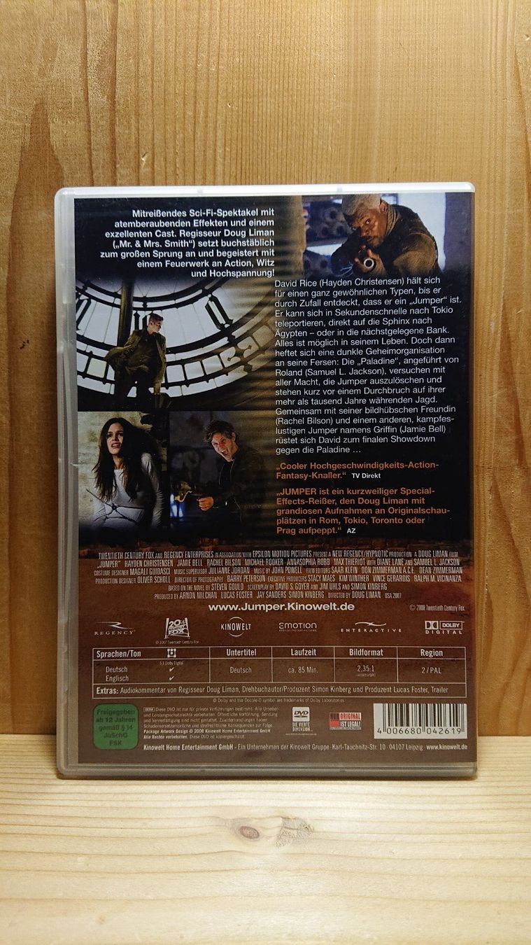 JUMPER DVD mit Hayden Christensen und Samuel L Jackson (Gebraucht) in ...