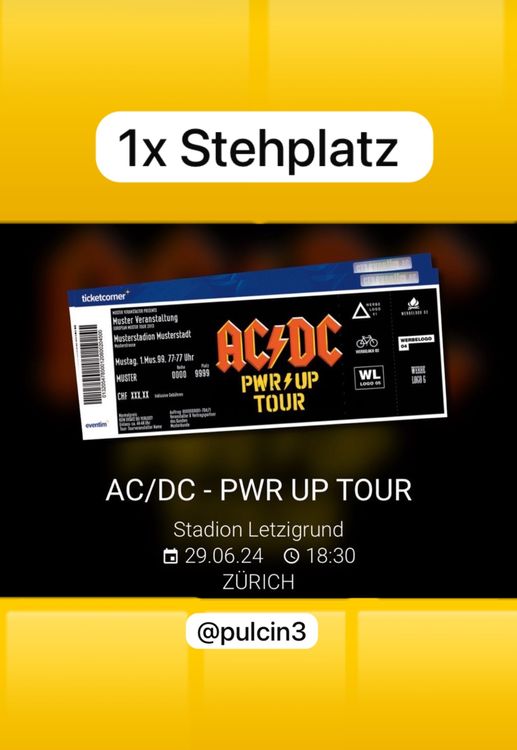 1x AC/DC Stehplatz Ticket - 29.06.24 Auktion 2 (Neu und ...