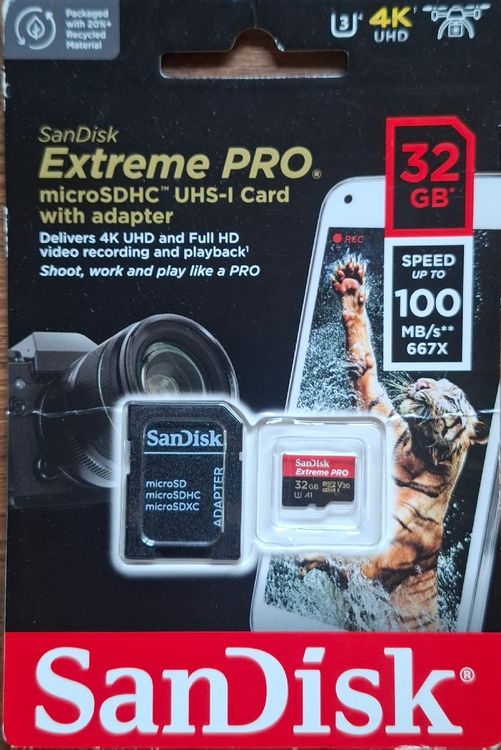 SanDisk ExtremePro 32Gb A1 U3 UHS-I (Neu und originalverpackt) in ...