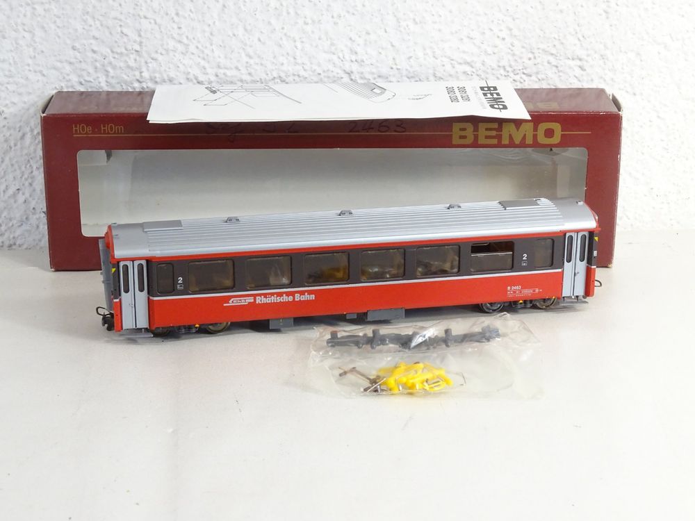 Bemo 3282 107 Personenwagen RhB, Rot, B2463, H0m, OVP (Neu (gemäss Beschreibung)) in Wohlen für ...