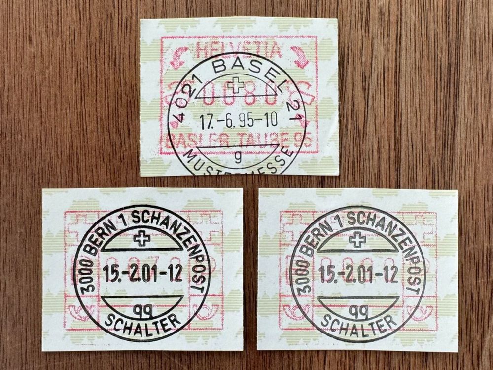 ATM Typ 9x (2x), Typ 10 Basler Taube, je Vollstempel (Gebraucht) in ...