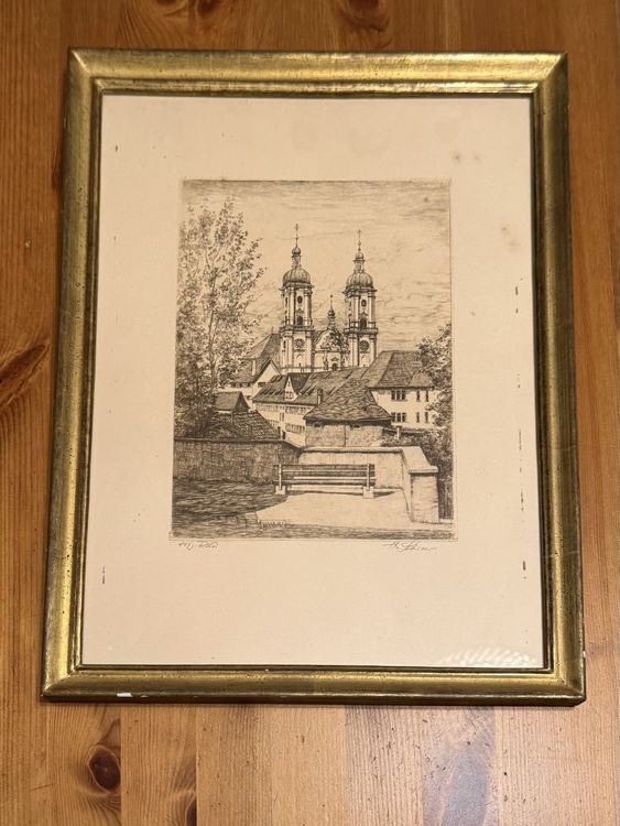 Alte Radierung mit Goldrahmen ( Signiert) (Gebraucht) in Zürich für CHF ...