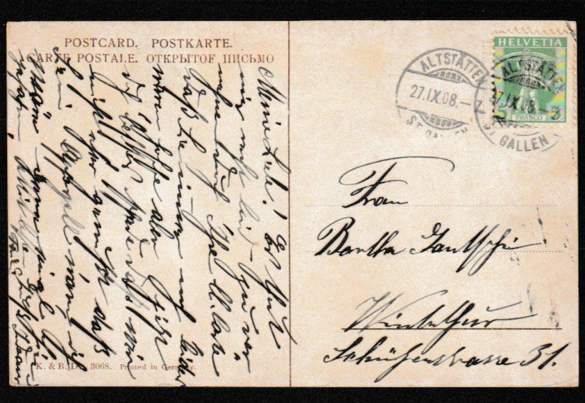 Kunstkarte: Schafhirt mit Herde 1908 Altstätten (D4 (Gebraucht) in ...