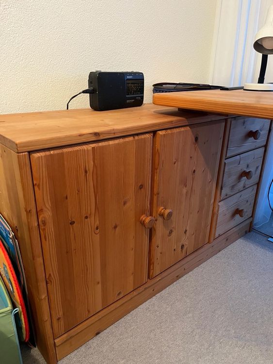 Pult / Bürotisch mit sideboard (Linth Möbel, Fichte) (Gebraucht) in ...