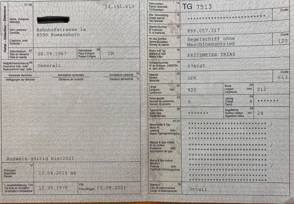 Segelboot Fritzmeier Trias | Kaufen auf Ricardo