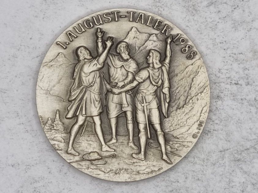 1.August Taler 1988 Schacht bei Näfels 1388 (Neu und originalverpackt) in Bure für CHF 24.9 ...