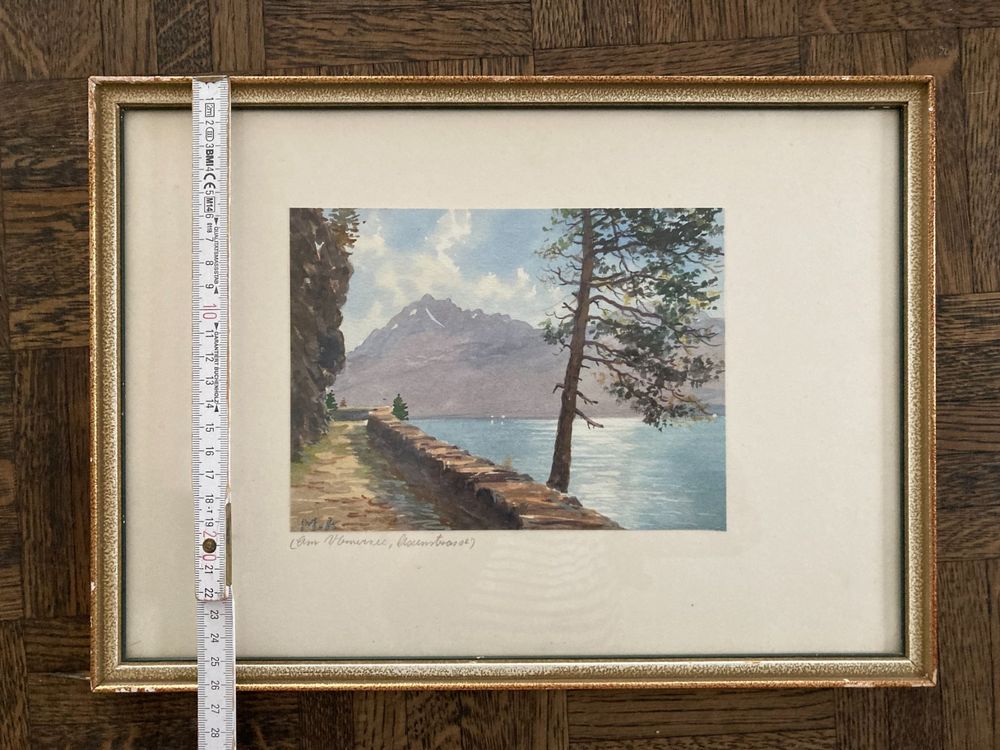 GEMÄLDE AQUARELL Alte Axenstrasse Bristenstock Urnersee | Kaufen auf Ricardo