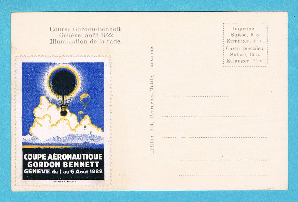 Gordon-Bennett-Wettfahrt Vig.Genève 1./6.1922 ! Ab Fr.1! (Gebraucht) in ...