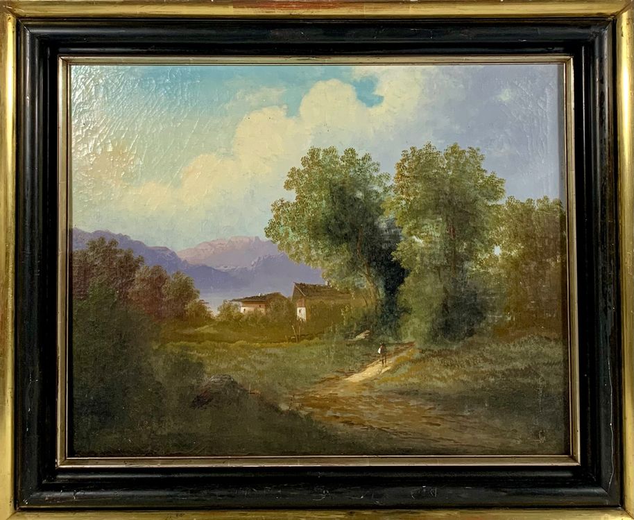 Antikes Gemälde im Vordergrund Bauer auf Weg Monogrammiert (Gebraucht) in Root für CHF 115 – mit ...