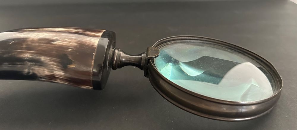 Antike Grosse Luppe mit Bronze Haltung und Horn Griff | Kaufen auf Ricardo
