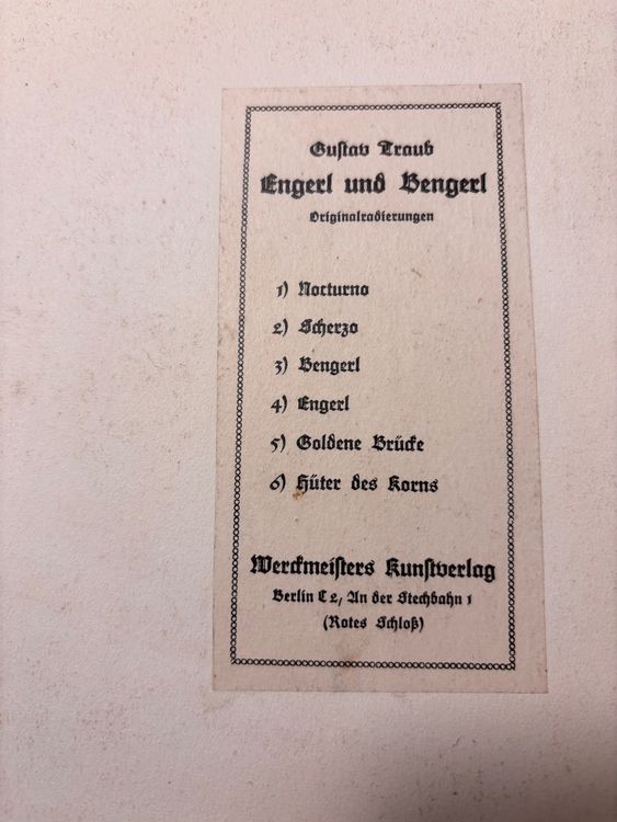 Gustav Traub "Engerl & Bengerl" Mappe mit 6 Radierungen (Gebraucht) in ...