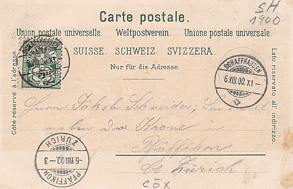 Gruss aus Schaffhausen, Lithographie.1900 | Kaufen auf Ricardo