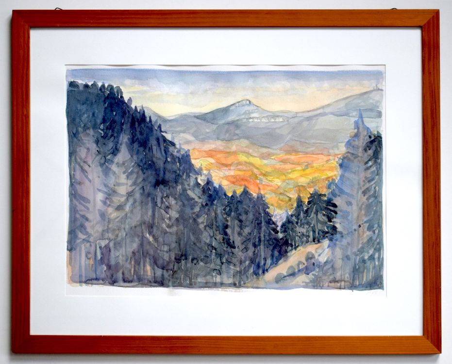 TOP Landschaftsgemälde Berglandschaft Gebirge Bergwald sign. | Kaufen auf Ricardo