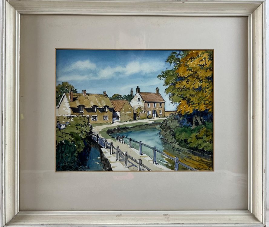 Englische Landschaft, Original Aquarell Malerei Signiert (Gebraucht) in Neuhausen am Rheinfall ...