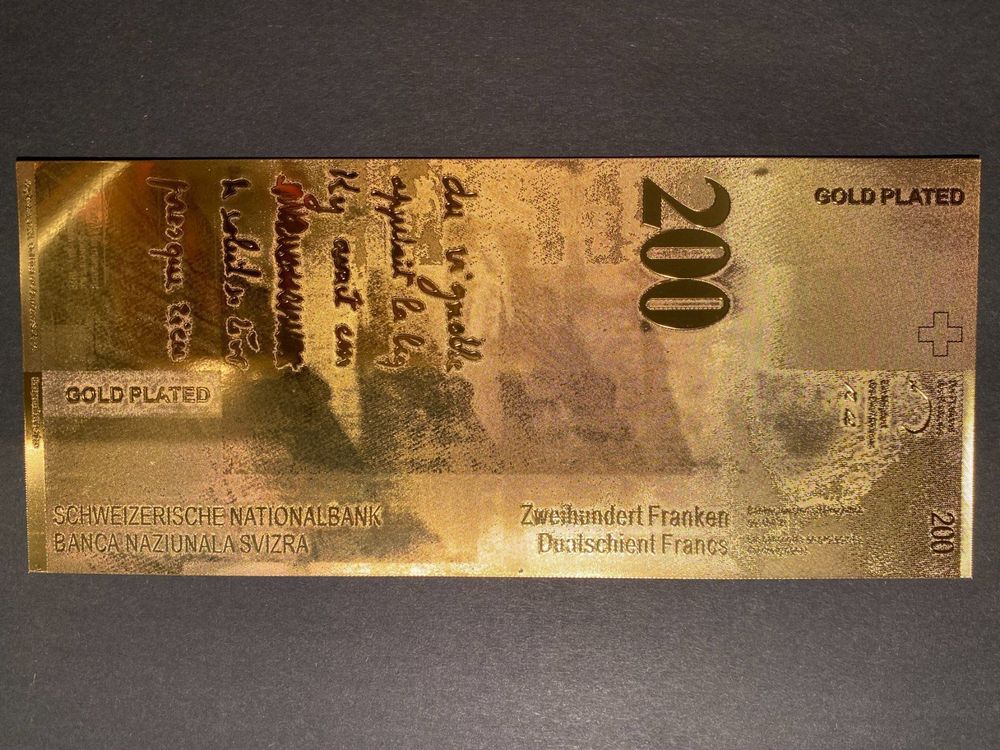 Banknote Schweiz CHF 200.-- / Goldplated 🌟 | Kaufen auf Ricardo