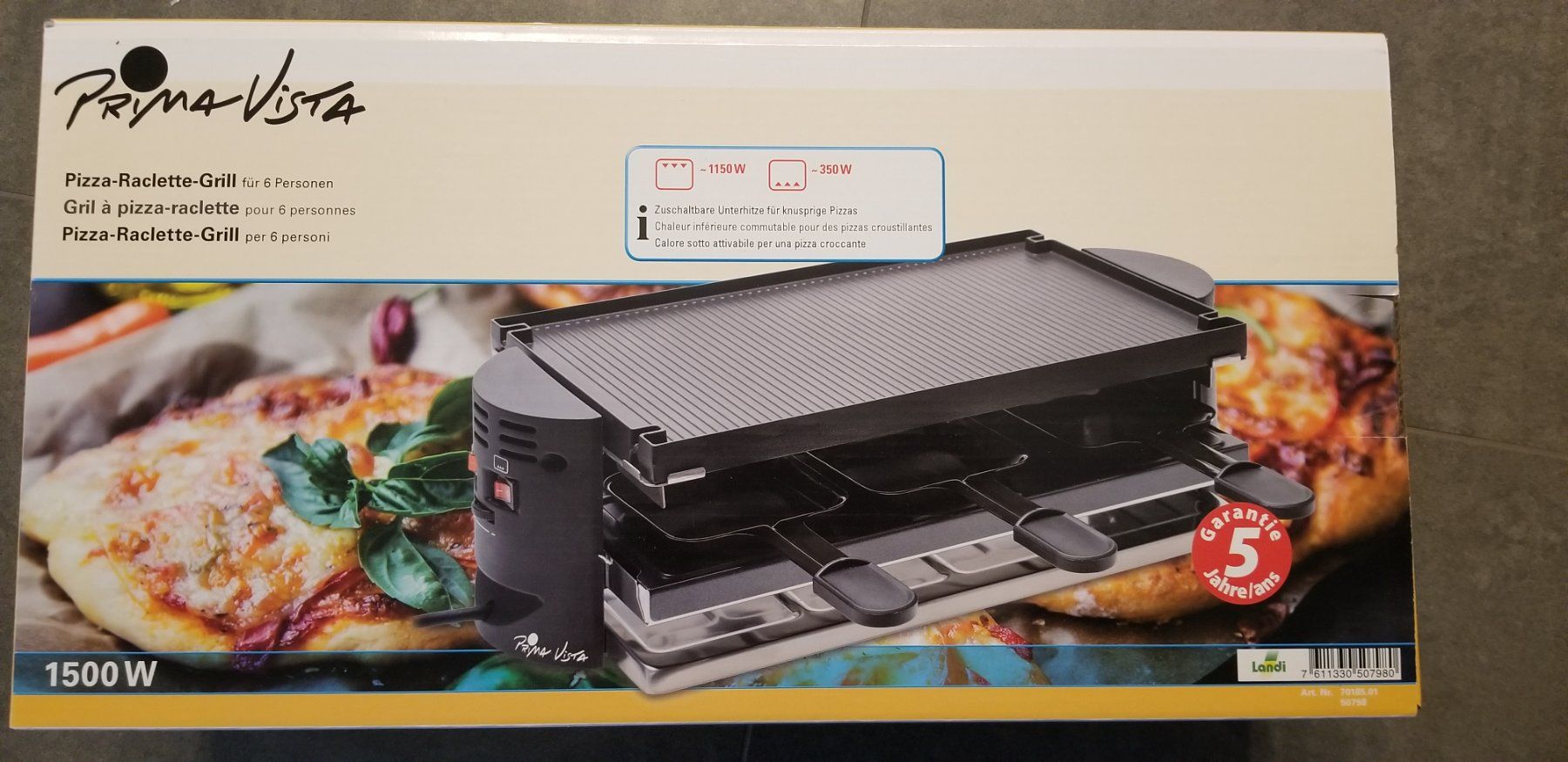 Tischgrill "Pizza Raclette Grill Prima Vista" inkl. Garantie (Neu und ...
