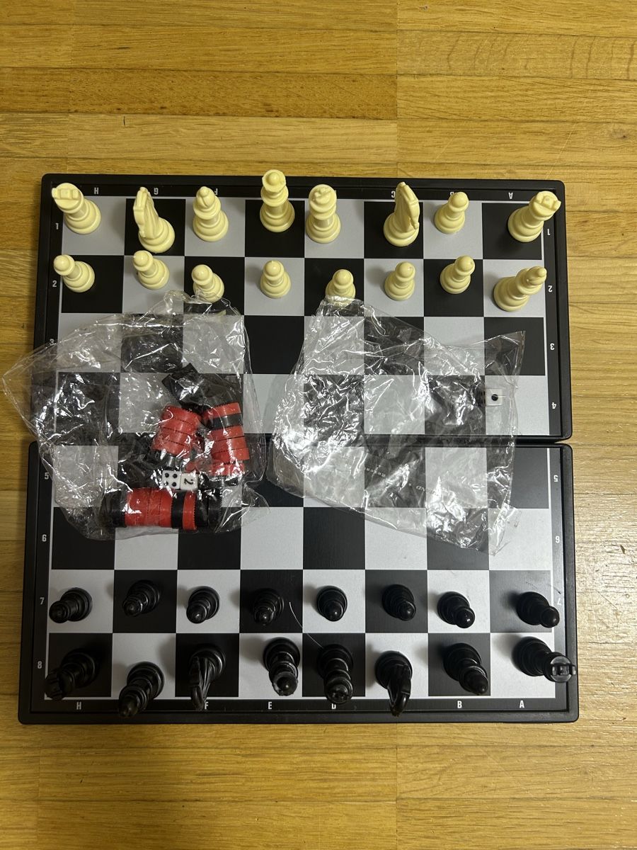 3-in-1 Magnet-Spiele Set: Schach, Dame & Backgammon (Reise-S (Neu ...