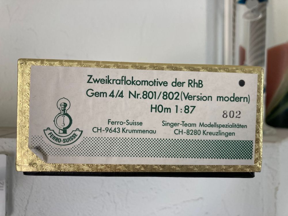 Ferro-Suisse, RhB Lok Gem.4/4 N°. 802, HOm, Top Zustand (Neu und originalverpackt) in Dietikon ...