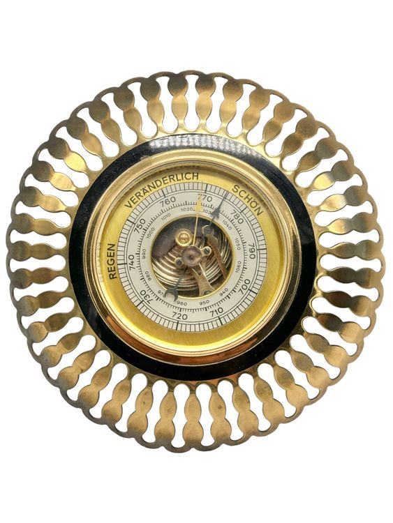 Superbe ancien baromètre anéroïde en laiton des années 1950 (Gebraucht ...
