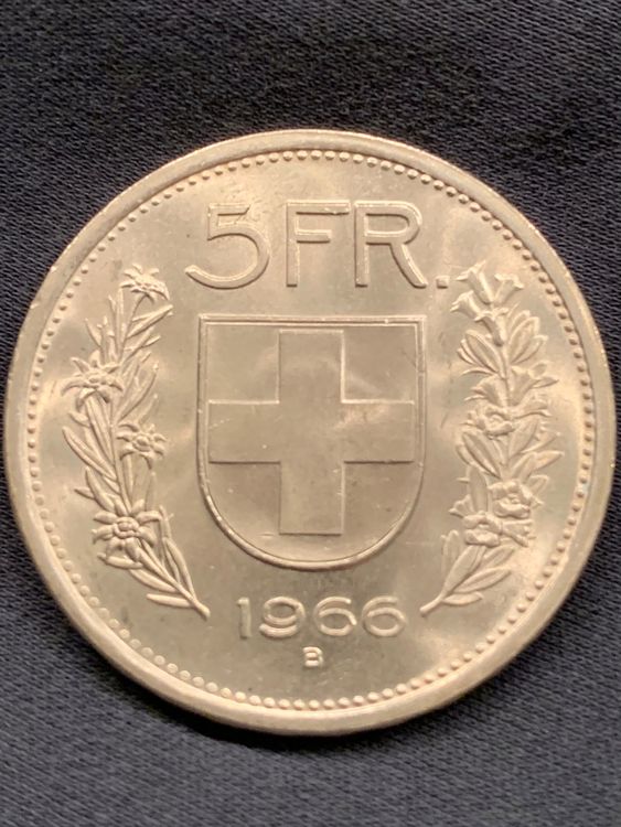 5 Schweizer - Franken Silbermünzen 1965-69 (1968 Cu-Ni) 🪙 | Kaufen auf Ricardo