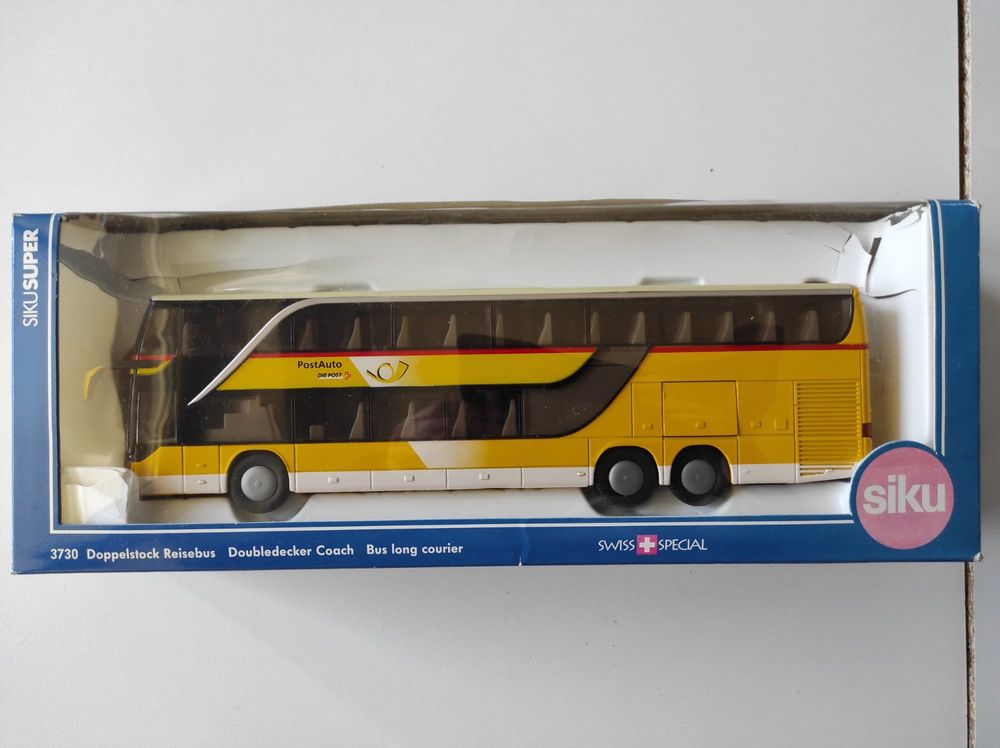 Setra Doppeldeckerbus der Post von Siku 1/55 Swiss Special (Neu und ...