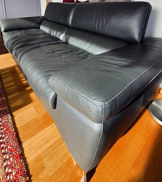 Ledercouch 2-Sitzer und 3-Sitzer schwarz (Gebraucht) in Oberriet SG für ...