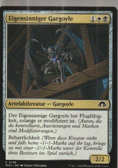 TCG Magic The Gathering MTG MH3 0195 Eigensinniger Gargoyle (Neu ...