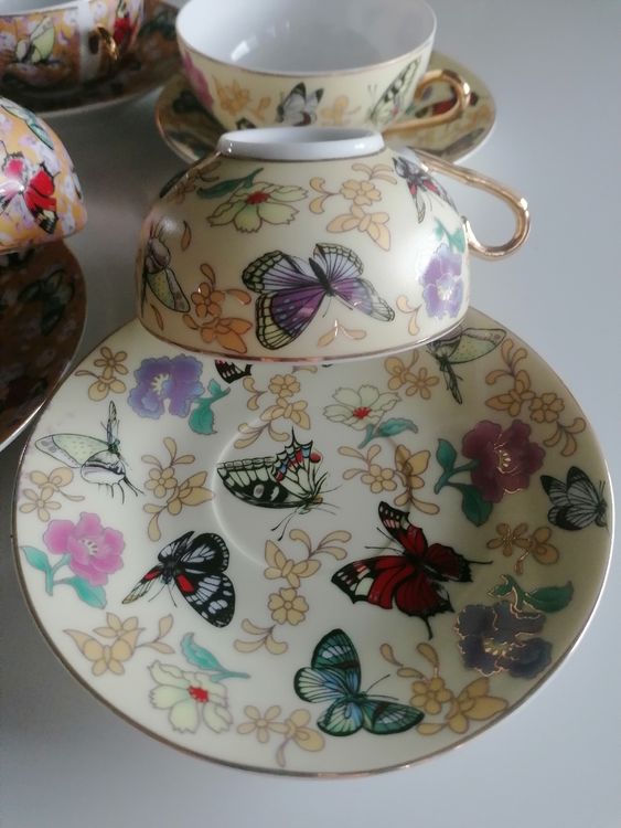 Edle Tassen mit Untertellern, 4 Stk. Italia Angelo Fortuno (Gebraucht ...