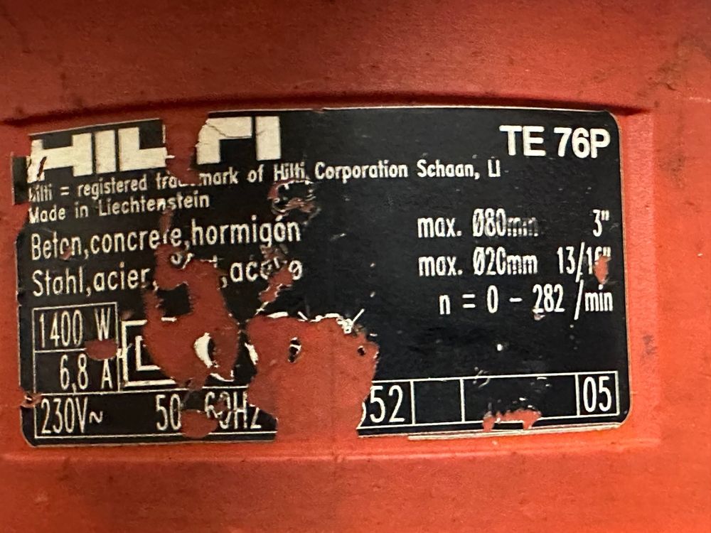 HILTI TE 76P 1400 Watt 230 Volt (Gebraucht) in Schöftland für CHF 499 ...