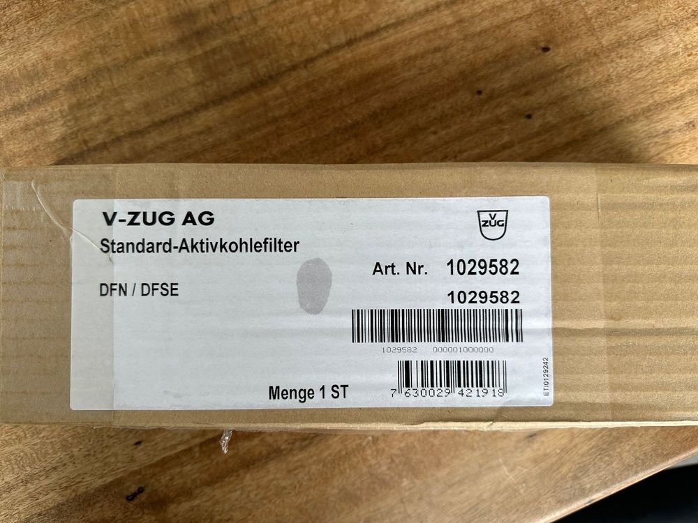 V-Zug Standard-Aktivkohlefilter (Neu und originalverpackt) in Uetikon am See für CHF 14 – mit ...