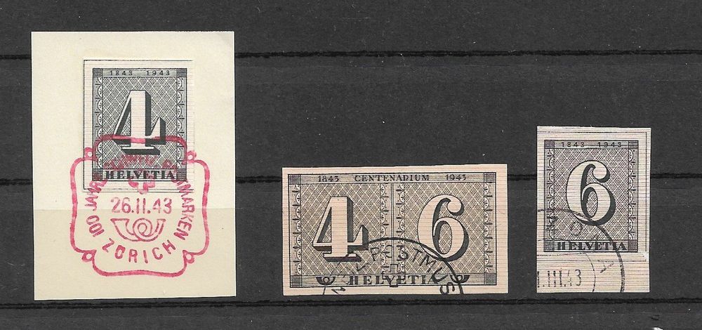1943 Jubiläumsblock Lot Blockausschnitte gestemp., 1 x ET (Gebraucht) in Sirnach für CHF 14 ...