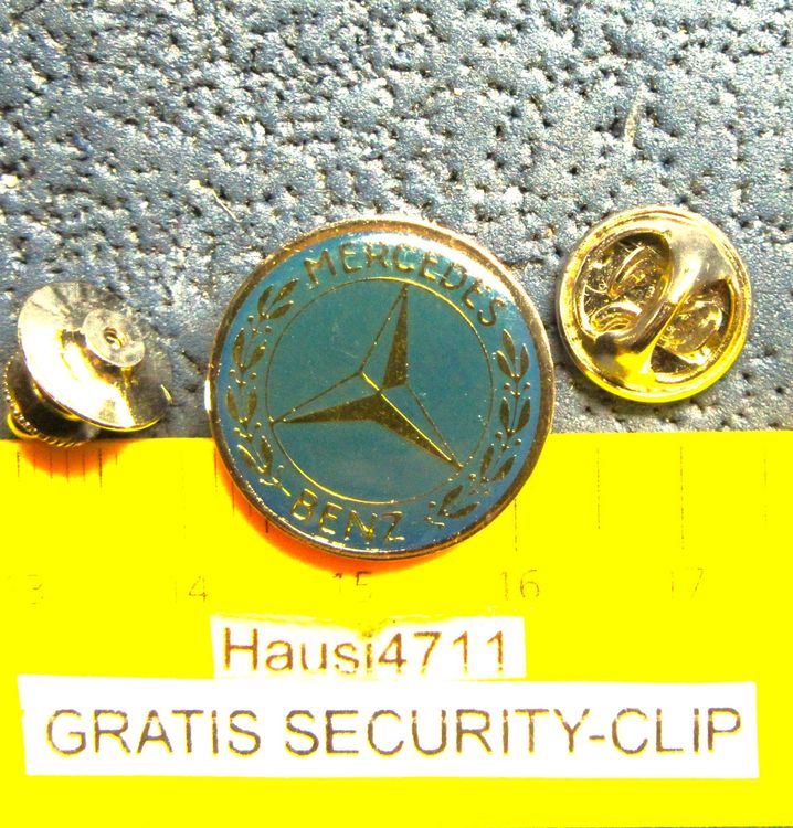MERCEDES BENZ AUTO LOGO OLDI PIN GLASIERT MIT SECURITY-CLIP (Gebraucht ...