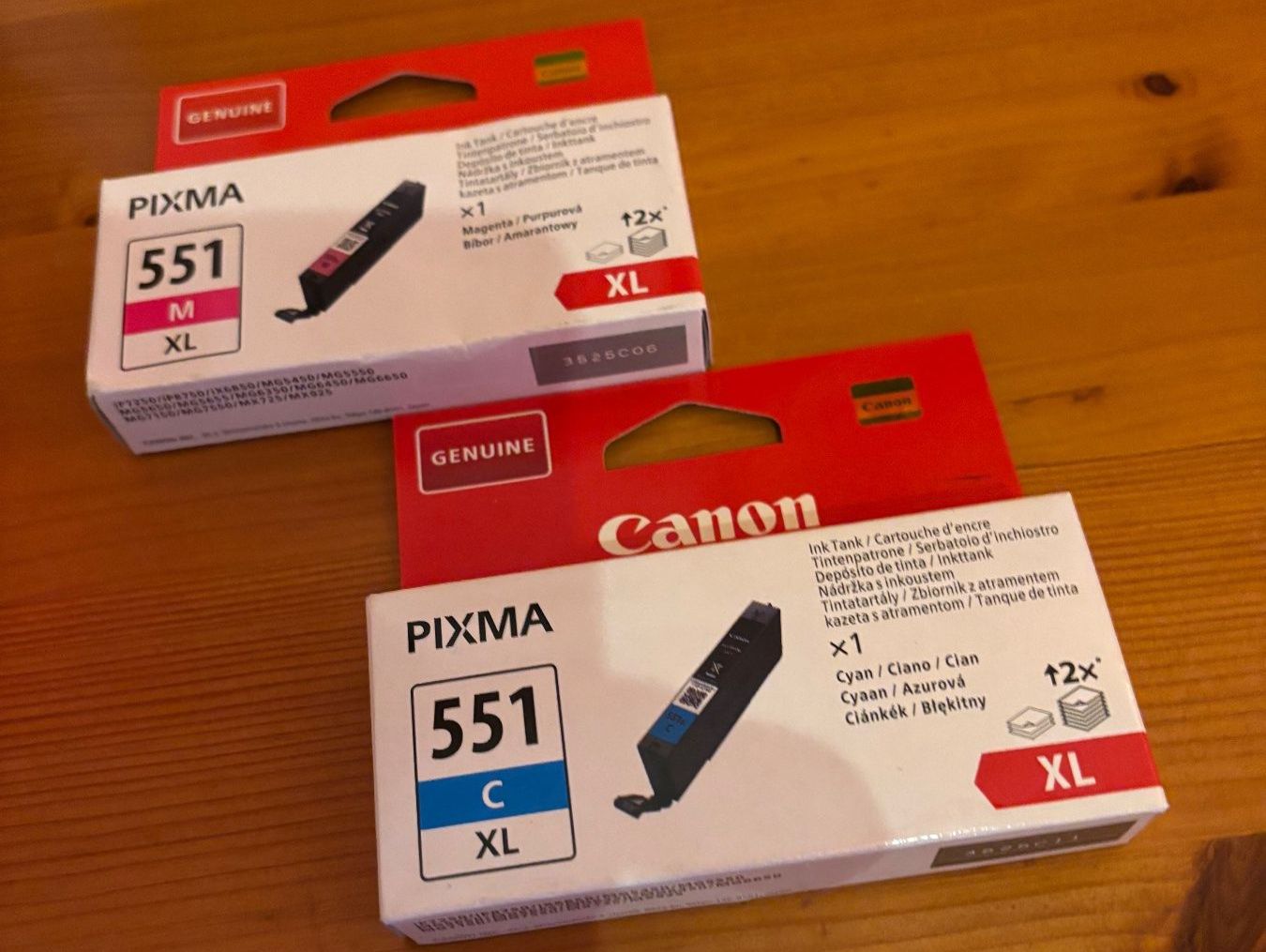 2 Canon PIXMA 551 / XL, M und C Tonerkartuschen (Neu und ...