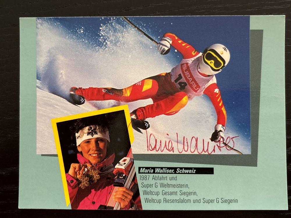Signierte Maria Walliser Postkarte 1987 Ski-WM (Gebraucht) in Uetendorf ...