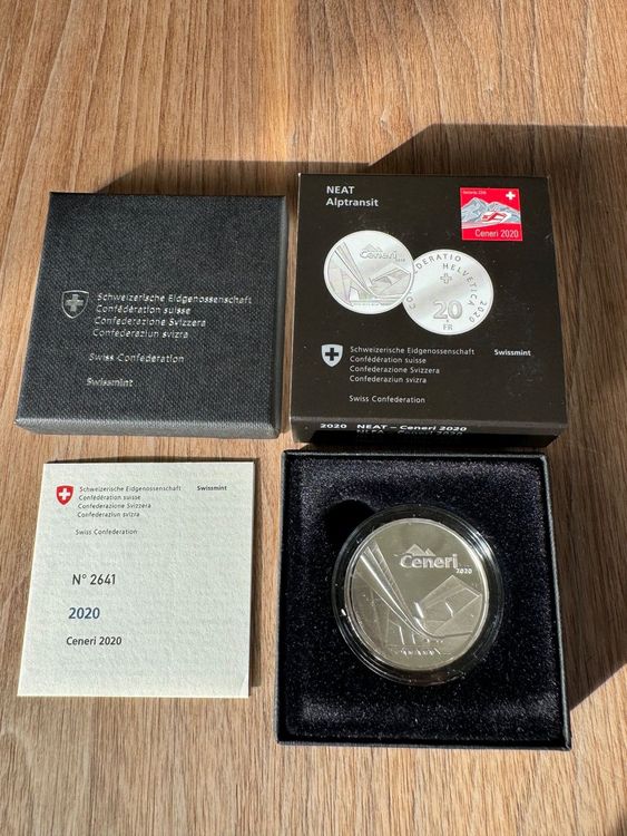 Gedenkmünze 2020 / NEAT Alptransit / NEAT - Ceneri 2020 (Neu (gemäss Beschreibung)) in Seedorf ...