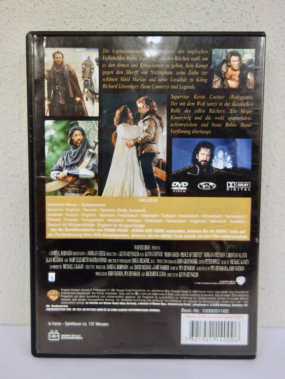 DVD ROBIN HOOD - KÖNIG DER DIEBE Kultfilm Klassiker COSTNER (Neu ...