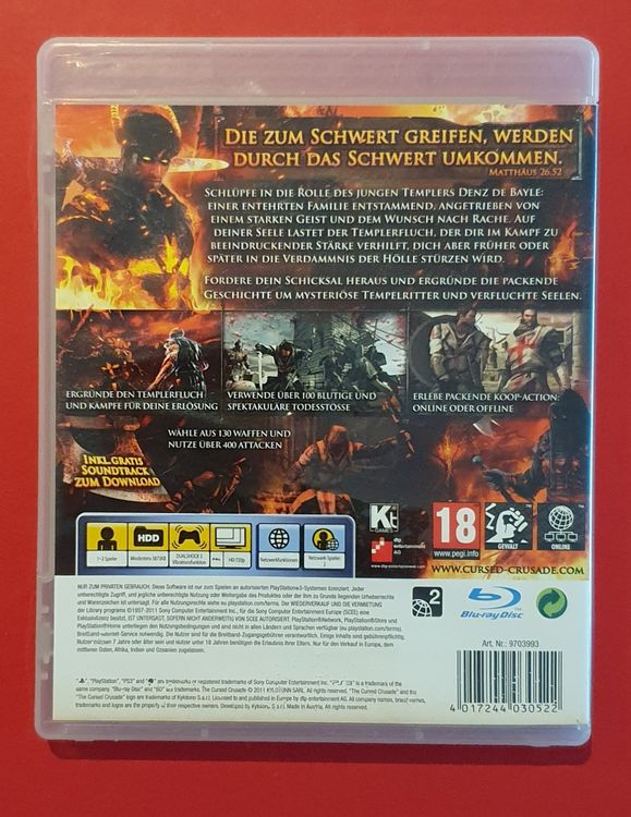 Sony PlayStation 3 Game (PS3) The Cursed Crusade (uncut) (Gebraucht) in ...