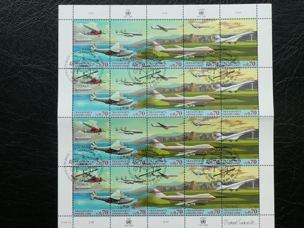 UNO Genf 1997 Nr. 321-325 ET-Stempel Flugzeuge | Kaufen auf Ricardo