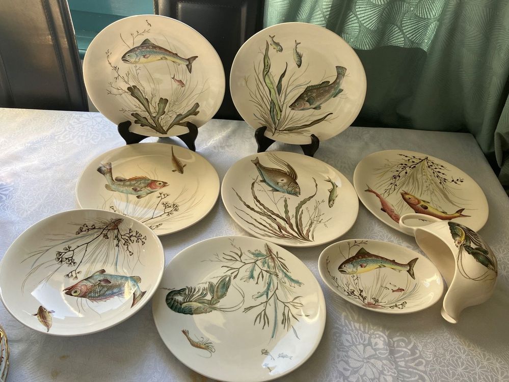 Ensemble Vintage de Assiettes Poisson Fish Johnson Bros (Gebraucht) in ...