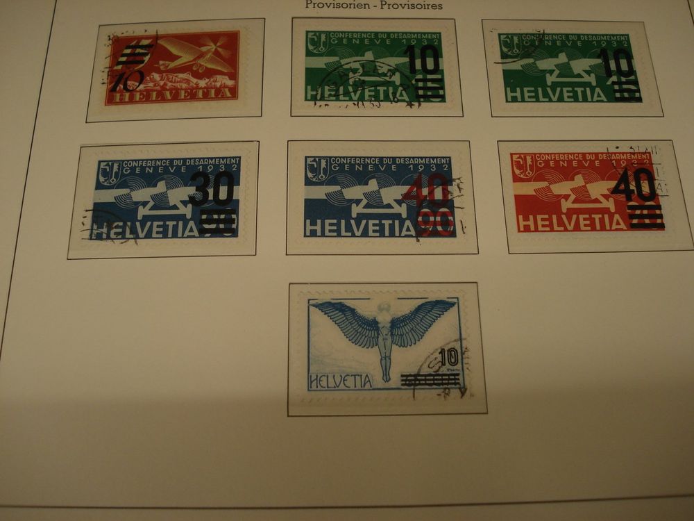 Satz Flugpostmarken mit Überdruck 1935/38, sauber o (Gebraucht) in Niederwil AG für CHF 1 – mit ...