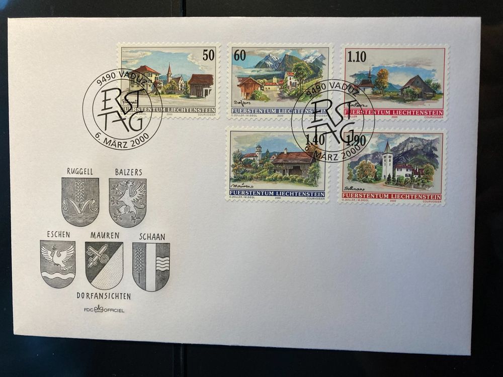 Liechtenstein 2000 Ersttagsbrief Satz Dorfansichten (Neu (gemäss Beschreibung)) in Liestal für ...